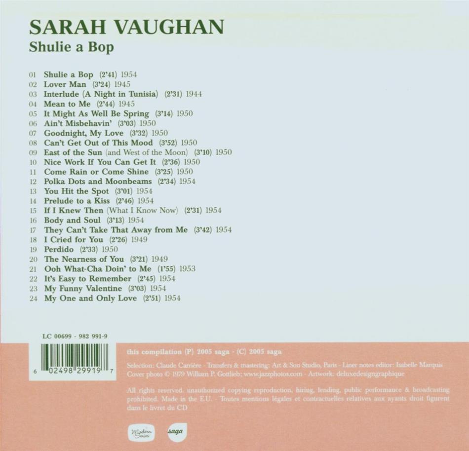 Shulie A Bop (Universal Edition) by Sarah Vaughan - CeDe.com