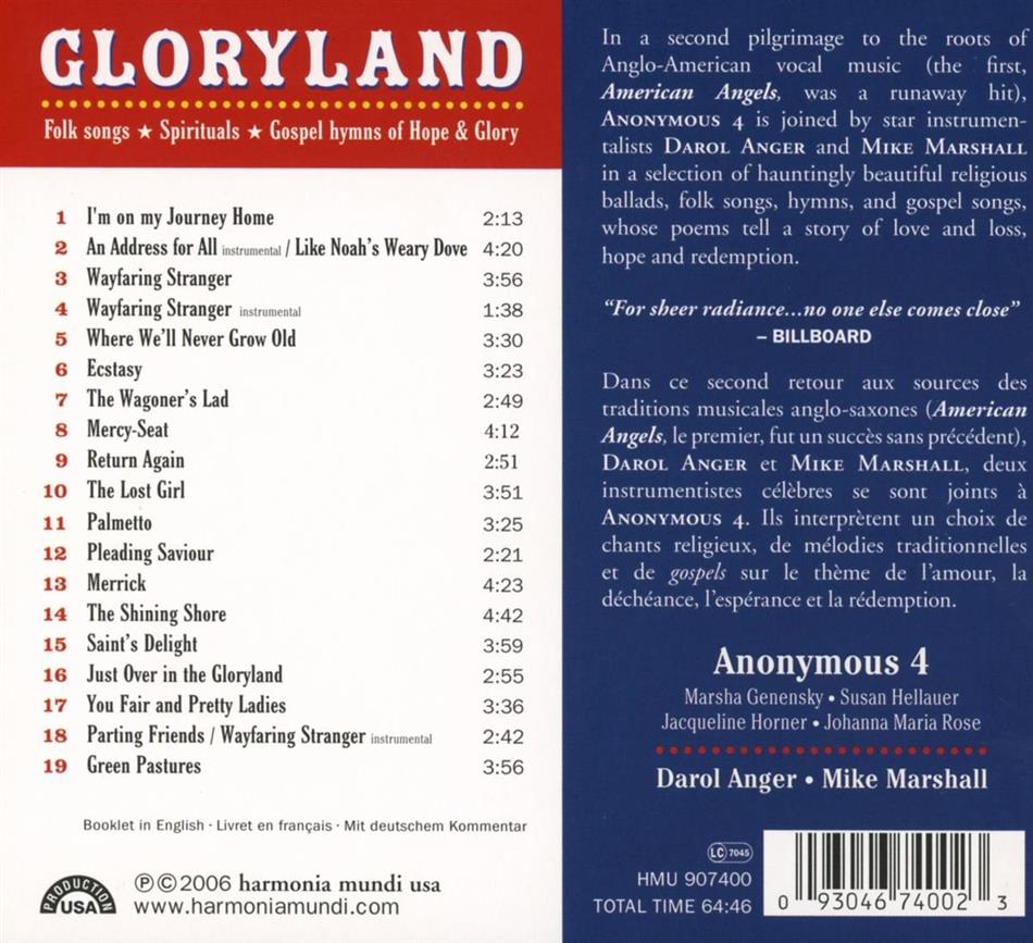 Gloryland - Folk Songs,Spirituals,Gospel von Anonymous 4 & Various ...