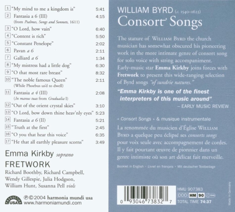 Consort Songs & Mus Instrument by Kirkby/Fretwork & Byrd - CeDe.ch