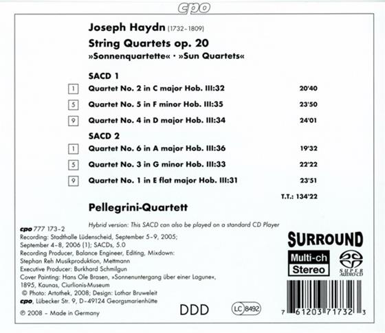 Quartett Op20/1-6 (2 CDs) von Pellegrini Quartett & Joseph Haydn (1732-1809) - CeDe.ch