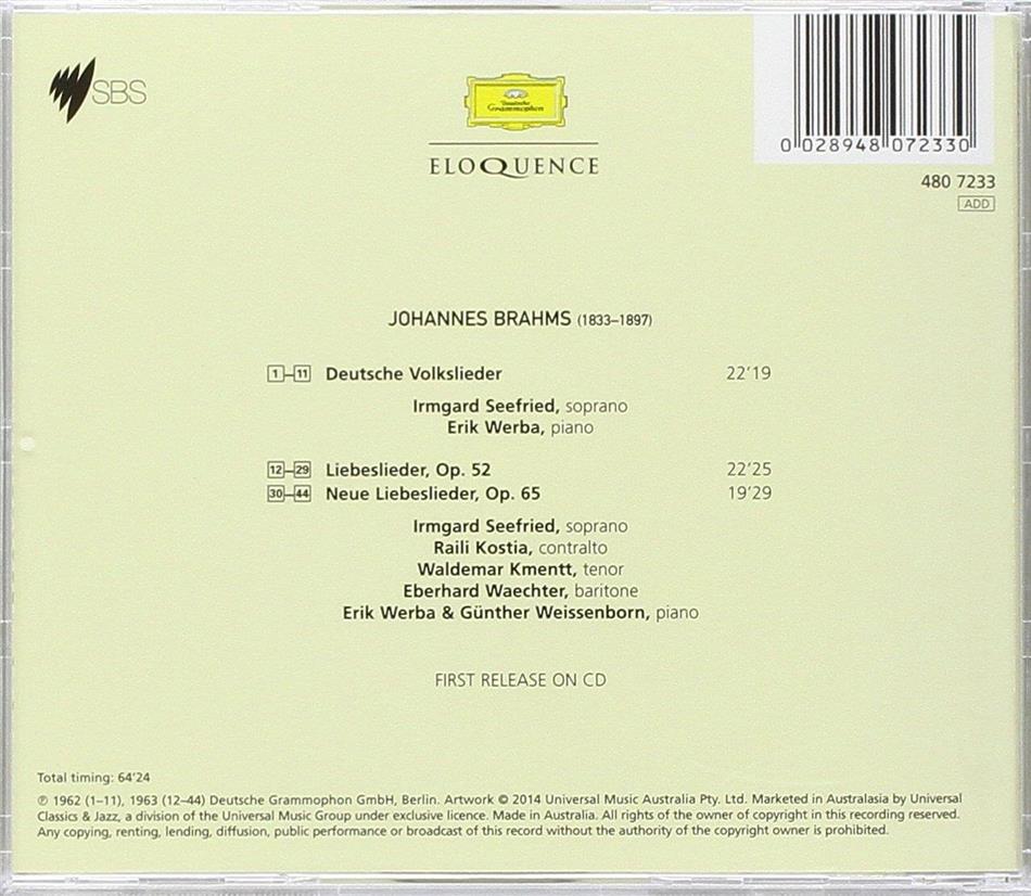 The Art Of Irmgard Seefried - Volume 7 - Deutsche Volkslieder, Liebeslieder, Neue Liebeslieder ...