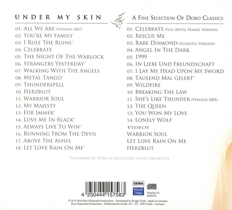 Under My Skin - A Fine Selection Of Doro Classics (2018 Reissue, 2 CDs ...