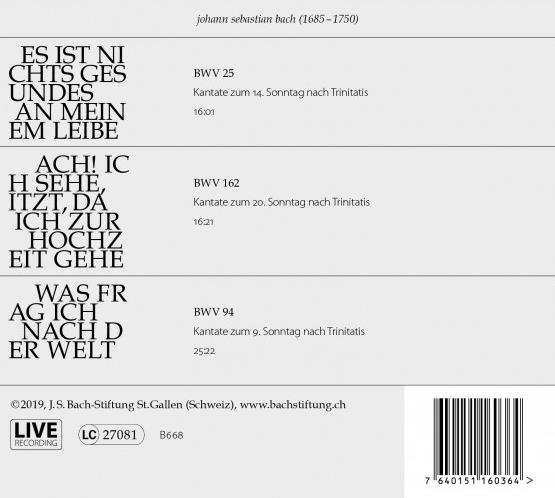 Kantaten Vol. 26 von Johann Sebastian Bach (1685-1750), Rudolf Lutz (*1951) & Chor & Orchester ...