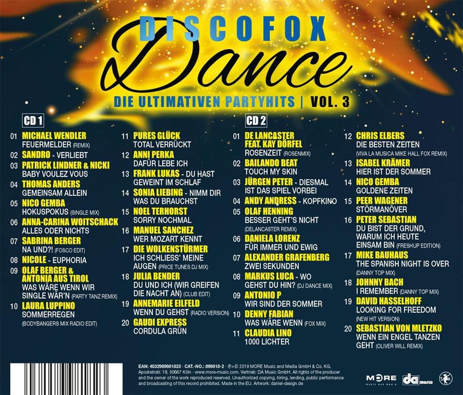 Discofox Dance Vol. 3 - Die Ultimativen Party Hits (2 CDs) - CeDe.ch