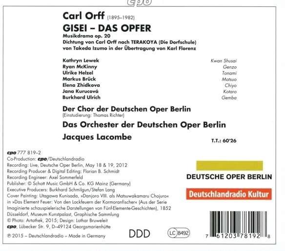 Gisei - Das Opfer by Carl Orff (1895-1982), Jacques Lacombe, Kathryn ...