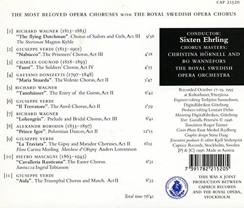 Most Beloved Opera Choruses by Sixten Ehrling & The Royal Swedish Opera ...