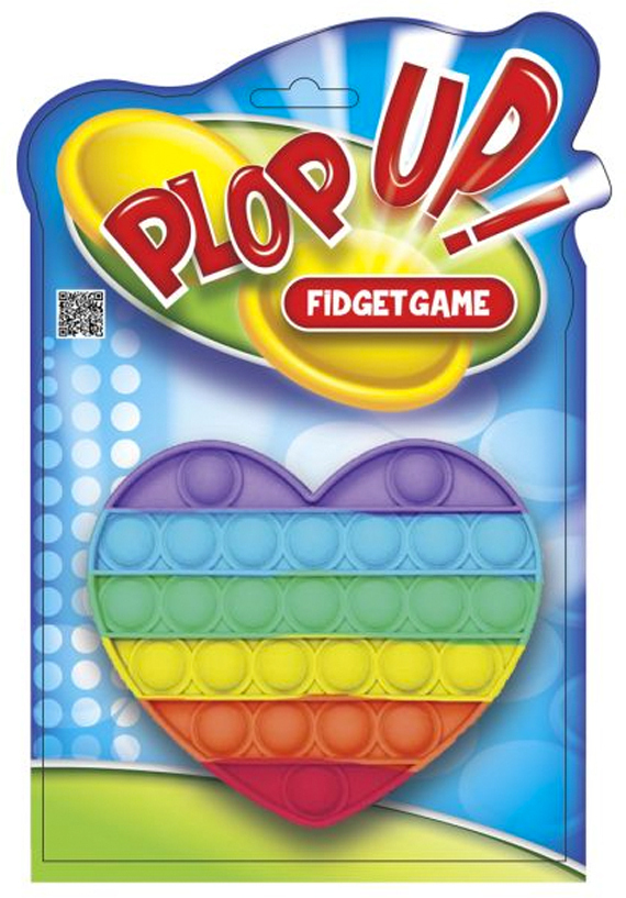 Plop Up! Fidget Game, Rainbow Herz - (Kinderspiel) - CeDe.ch