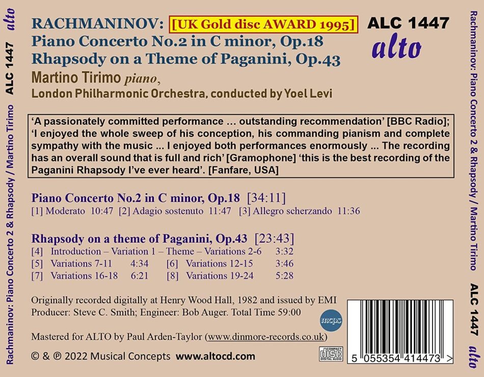 Orchestral, Concertos & Symphonies Classical 2/Rhapsody On A Theme Of Paganini Rachmaninov Piano ...