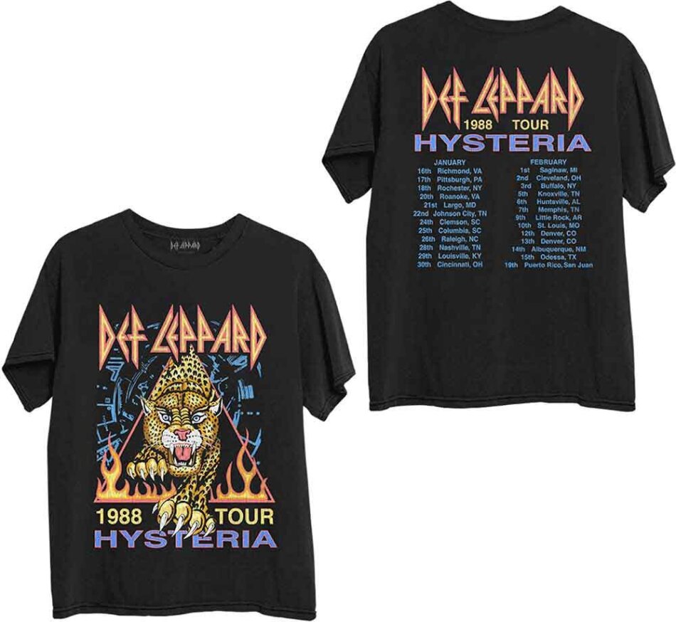 Def Leppard Unisex T-Shirt - Hysteria '88 (Back Print) - CeDe.ch