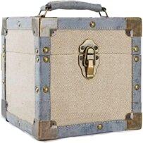 Cream Cloth - 7 Inch 50 Record Storage Carry Case Cream Fabric - CeDe.ch